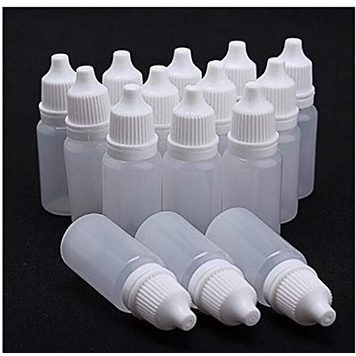 50 Pieces Empty Refillable Clear Plastic Dropper Bottles Squeezable Eye Liquid Sample Storage Container Vials with Plug and Screw Cap(30ml/1oz)