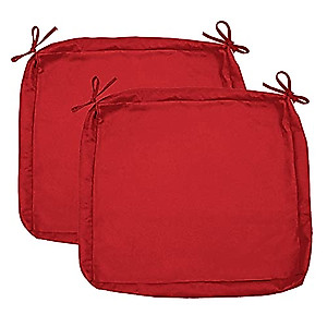Sigmat Outdoor Seat Cushion Cover Water Repellent Square Chair Cushion Cover-Only Cover Red 18"x18"x2"(2 Covers)