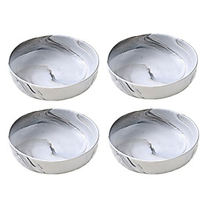 4PCS Marble Ceramic Sauce Dish Seasoning Dish Appetizer Plates