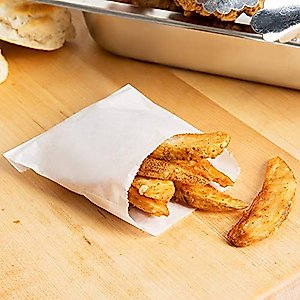 Large White French Fry Bags 100 Pack 5 1/2" x 4 1/2" Size Bags by A1 Bakery Supplies