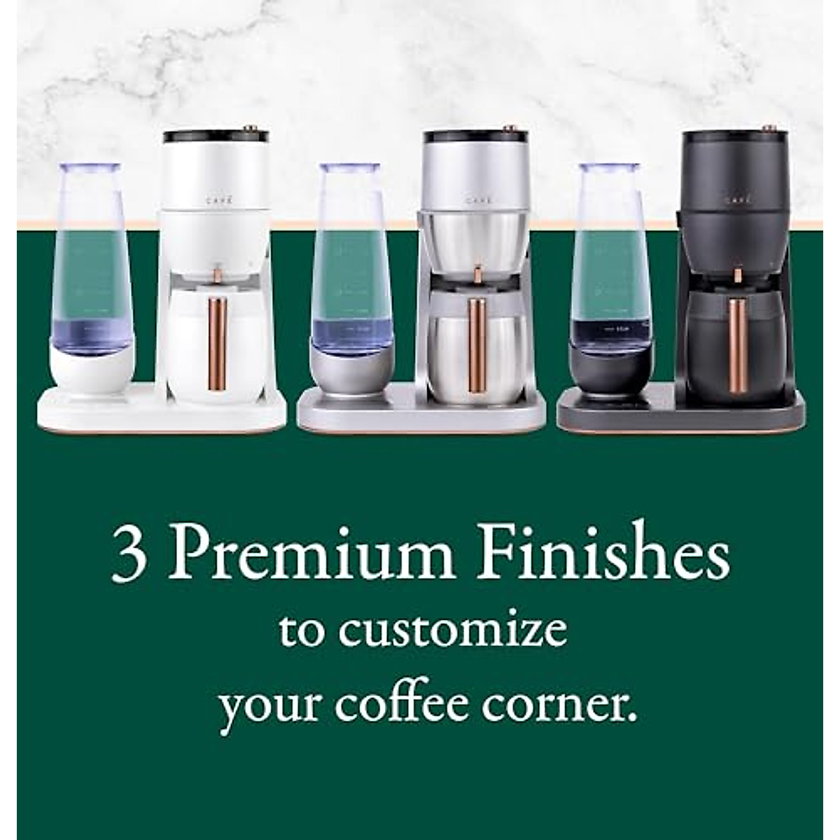 Café Specialty Grind and Brew Coffee Maker, Single-Serve to 10-Cup Thermal Carafe, with Built-In Bean Grinder & Removable 75oz Water Reservoir, WiFi & Smart Connected, SCA Certified, Matte White