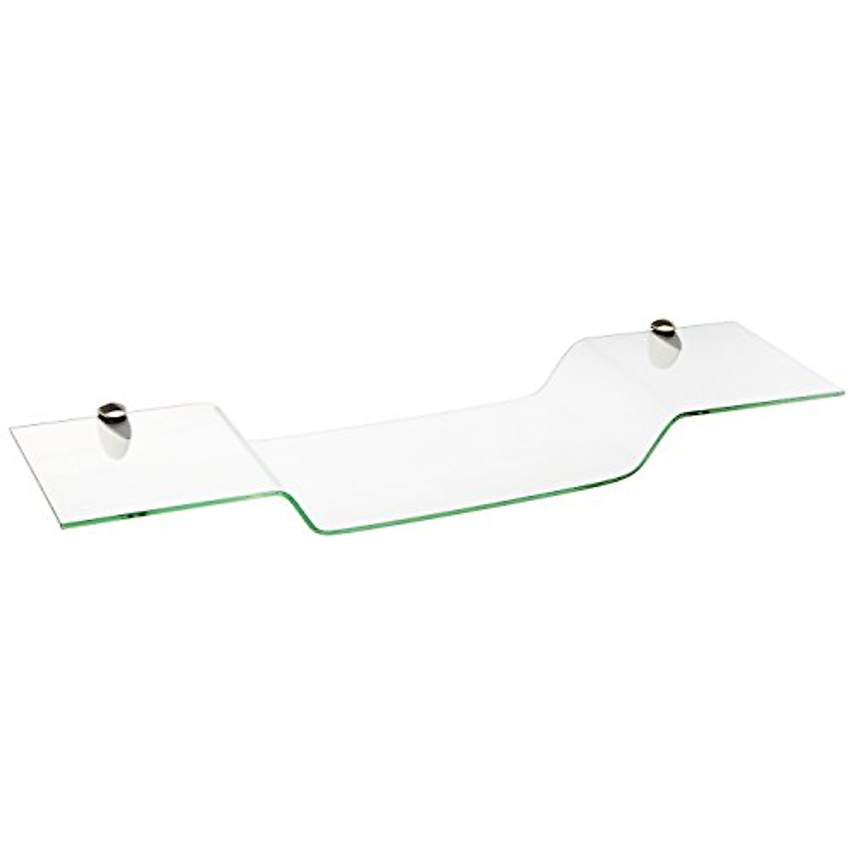 Spancraft Glass Eagle Bent Glass Shelf, Brushed Steel Bracket, 8 x 32