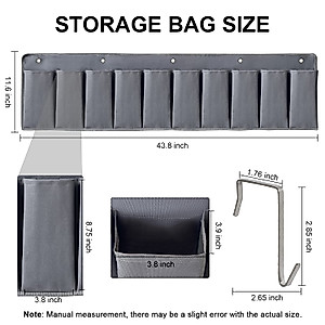 RVZONE RV Shoe Pockets 10 Pockets Heavy Hanging Bedside Storage Organizer with Sturdy Hooks Storage Pockets Hangs on bed for Shoes Toys and Tool Accessories