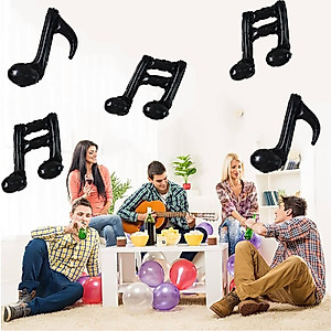 TONIFUL 20Pcs Music Note Balloons,Black Music Balloons Music Notes Party Decorations Music Themed Party Supplies Music Note Aluminum Foil Balloons For Birthday Baby Shower Celebrations Outdoor Party