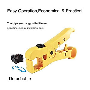 Gaobige Coaxial Compression Tool Coax Cable Crimper Kit Adjustable rg6 rg59 rg11 75-5 75-7 Coaxial Cable Stripper with 10pcs F Compression Connectors - Blue