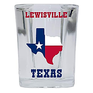 R and R Imports Lewisville Texas Square Shot Glass 4-Pack