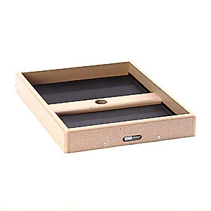 Birds Choice SNSC Platform Feeder, Recycled Pole Mount Seed Catcher Platform w/ Two Removable Seed Trays, Medium, Taupe