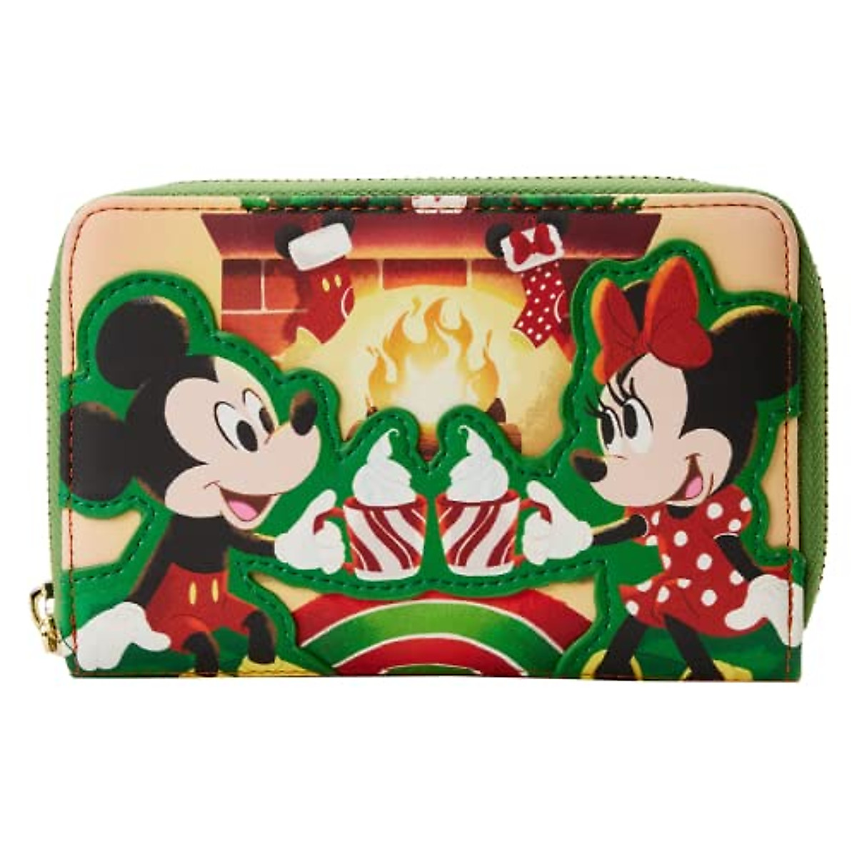 Loungefly Disney Mickey and Minnie Mouse Hot Cocoa Fireplace Zip Around Wallet