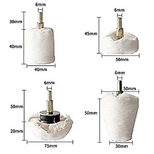 Polishing Pad Buffing Wheel Kit White Flannelette 12 Pack, Buffing Wheel for Drill for Metal Aluminum Stainless Steel Chrome Wood Plastic Ceramic Glass Woods Fabric Cotton Machine Jewelry etc