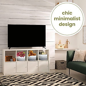 Home-Complete 3-Piece Set Small, Medium, and Large Rope Baskets for Makeup, Towel, Nursery, Office, and Classroom Storage, White and Gray