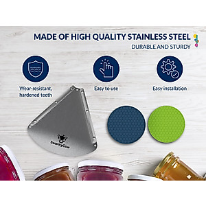 SWANKYCOW - Undercounter Stainless Steel Jar Opener & Bottle Cap Opener for Weak Hands or Seniors -Bonus Jar Opener Gripper Pads included - One Handed Jar Opener Gripper