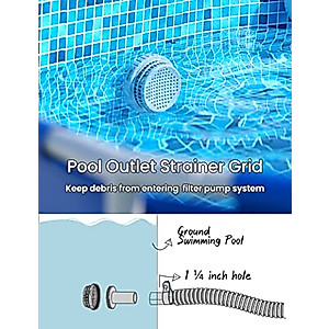 SUMMERBUDDY Above Ground Pool Parts Kit, Replacement Pool Pump Part with Split Plunger Valve, Plunger Valve, 1.5" Inlet Water Nozzle, 1.25" Outlet Strainer, Pool Hose Adapter