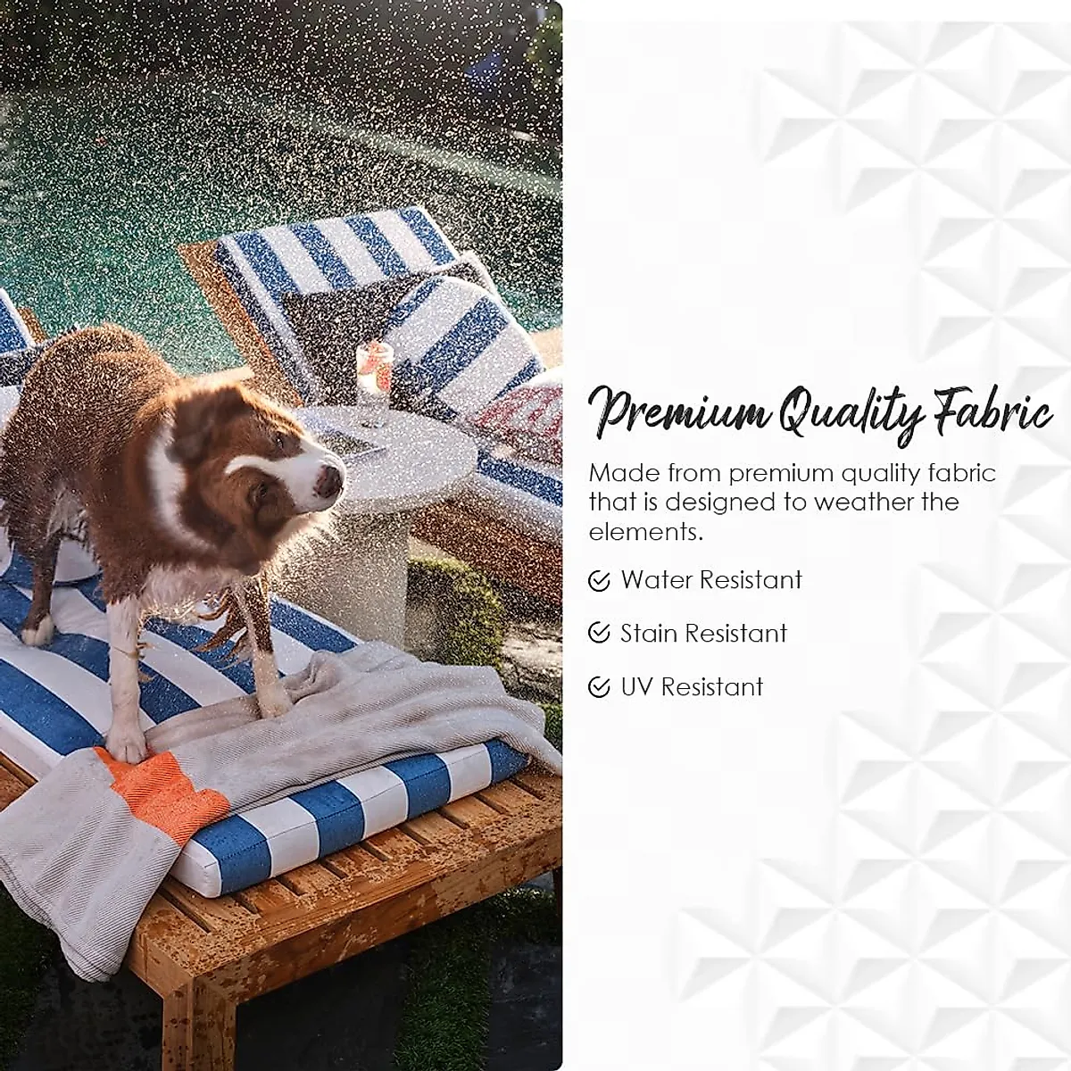 RSH DECOR: Tufted High Back Seat Cushion | 44” x 22” | All-Weather Spun Fabric | Water and Fade-Resistant | Outdoor Chair Cushion for Patio Furniture | Daelyn Cherry