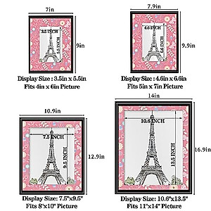 Lakiniss 5x7 Picture Frame, Picture Frames for Wall Eco Friendly Wood 5x7 Frame Durability Black Frames Poster Frames Gallery Photo Frame Picture Frames 5x7 (Flora Exploration Prints)