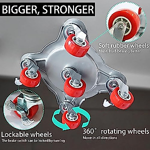 【Upgrade Large】Furniture Dolly & Furniture Rollers Mover with 5 Wheels, Carbon Steel Panel Furniture Lifter Set Up to 2200LBs, for 360° Rotation Shifting Moving Heavy Duty Refrigerator, Sofa, Cabinet