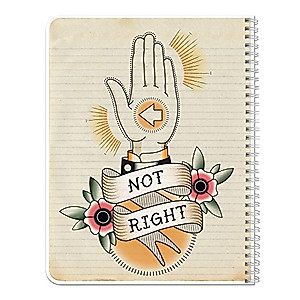 BookFactory NotRight (Left-Handed) Notebook/Lefty Not Right Notebook 120 Pages 8.5" x 11" Wire-O (JOU-120-CCW-A-(NotRightHand))