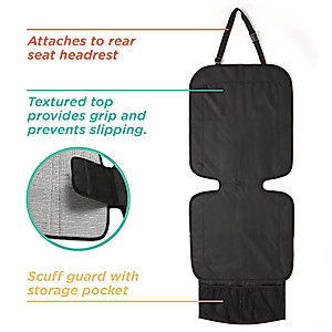 Nuby Deluxe Car Seat Protector, Black Mat for use Under Child's Car Seat