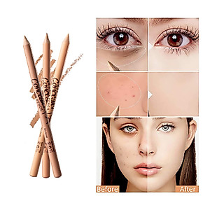6 PCS Dark Circles Treatment Multi-Use Concealer pen, Wonder Concealer Pencil Tricolor, Professional Makeup Covered Concealer Pen Tattoo Concealer (Combination)
