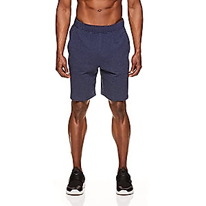 Gaiam Men's French Terry Yoga Shorts - Athletic Gym and Running Sweat Short with Pockets - Synergy Navy Heather, X-Large