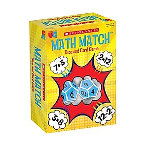 University Games, Scholastic Math Match Travel Dice Game, Mathematics Reinforcement Game for Kids, for 2 or More Players Ages 5 and Up