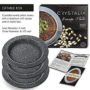 Kunefe Plate, Cooking and Serving Plates for Traditional Turkish Kunafa, Kadaifi, Kunafeh and Shredded Phyllo Kadayif Dough, Non-Stick Granite Dinnerware Tray, Dessert Plate Set of 3 (Small)
