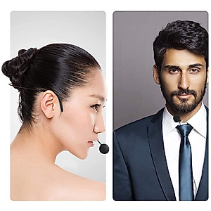 HOTEC Replacement Lapel Microphone with 3.5mm Locking Screw Plug, Unidirectional Microphone Replacement Mic Compatible Wireless Bodypack Microphone System
