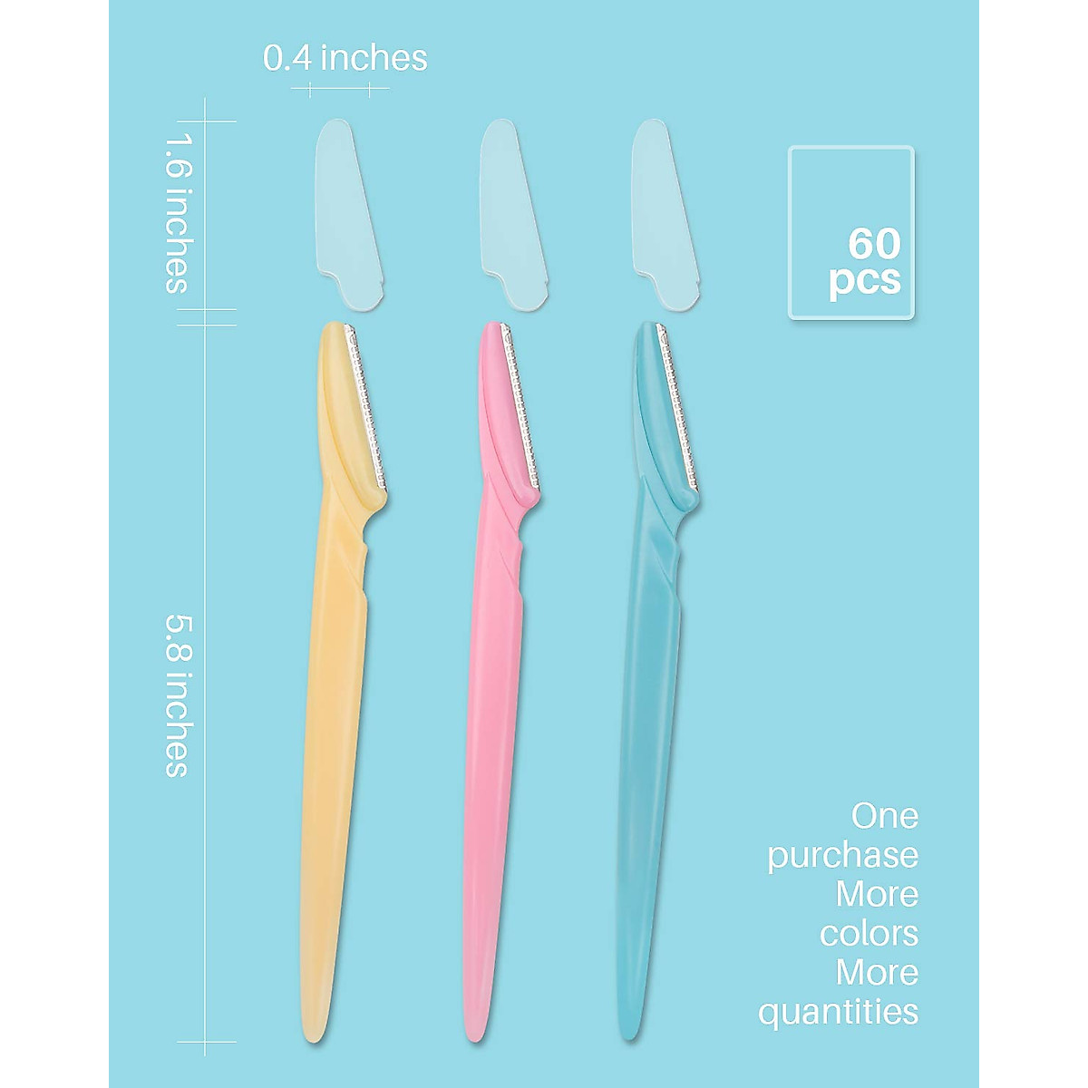 Dermaplane Razor, 60 Pcs Face Razors for Women and Men, Multipurpose Eyebrow Razor, Dermaplaning Tool for Face by MoHern