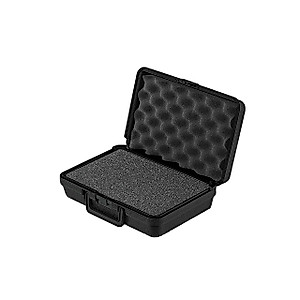 PFC Plastic Plastic Carrying Case with Foam, 12" x 8" x 3 3/4", Black (120-080-038-5SF)