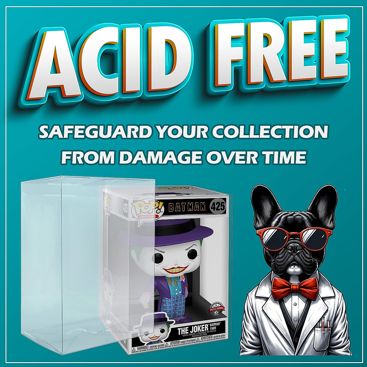 MALKO 10 Inch Funko Pop Protector | Compatible with All Vertical 10" Vinyl Figures Newer & Old | 2 Pack