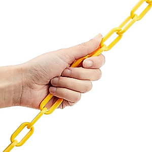 Stockroom Plus 100-Feet Plastic Chain Links - Privacy Safety Barrier for Fence, Gate, Privacy (1.5-Inch, Yellow)