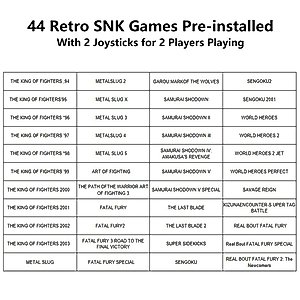 UNICO Game Arcade Game Console, 44 Pre-Loaded Genuine SNK Games, Two Joysticks for Two Player, HDMI Output to TV/Monitor
