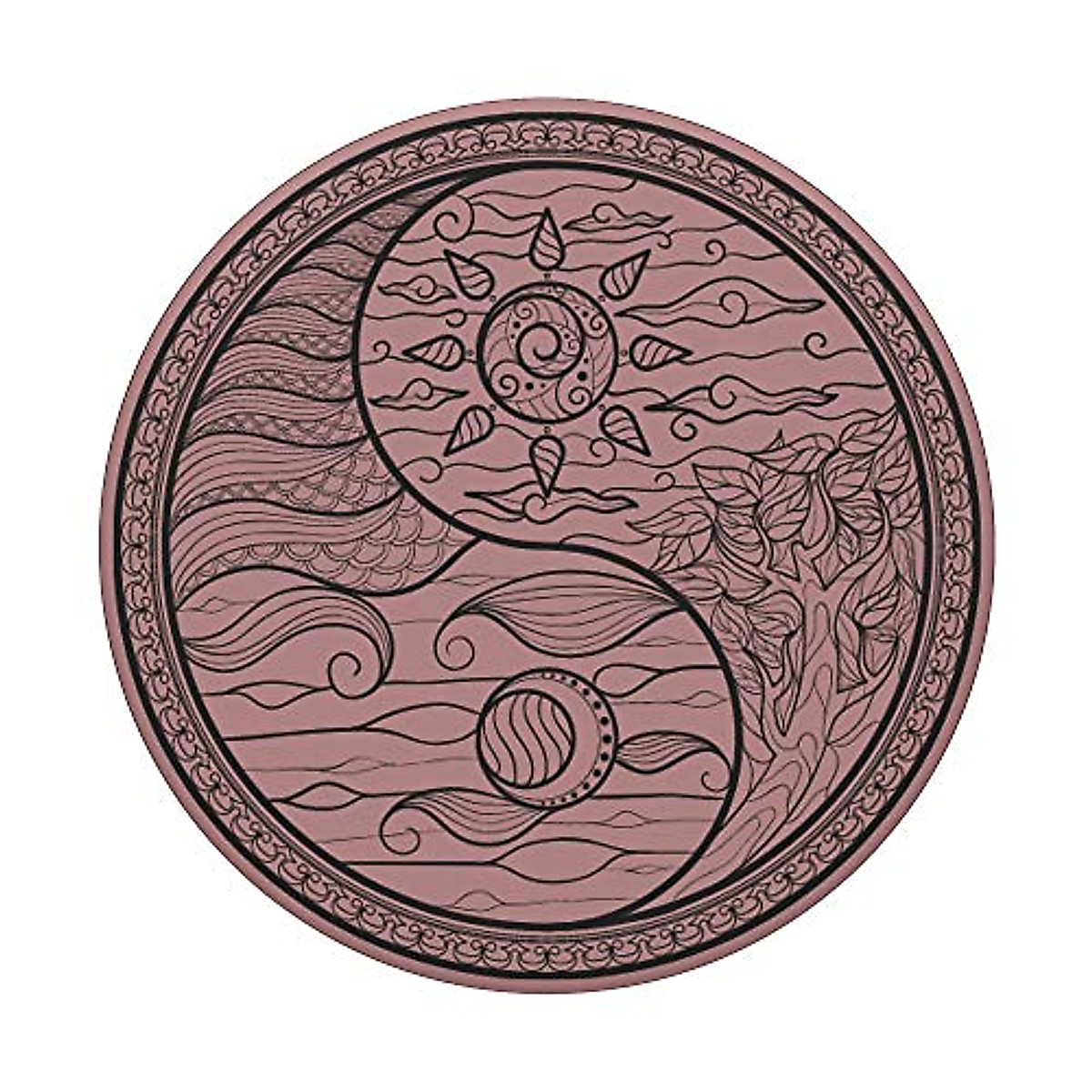 Yin Yang Day and Night Misty Rose PopSockets PopGrip: Swappable Grip for Phones & Tablets