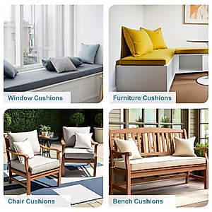 FRZVXCW Custom Bench Cushions for Indoor/Outdoor Furniture, Non Slip Window Seat Cushions Indoor, 70D High-Resilience Foam, Bench Seat Cushion 100+ Colors, Outdoor Bench Cushion Optional Waterproof