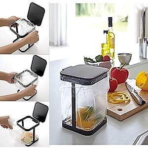 Mukkuri Garbage Bag Holder for Home Kitchen Garbage Can for Car (Black)