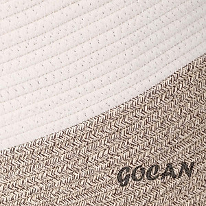 GOCAN Extra Large Laundry Basket toy storage 22"X22"X14" blanket basket Cotton Rope Woven Baskets with Handles for Living Room (Brown/Beige) XXXL