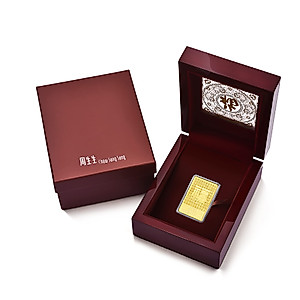 Chow Sang Sang Chinese Gifting Collection 999.9 24K Solid Gold Price-by-Weight 50g Gold Ingot for Women and Men 883919 883929 883939 (Felicity (福))