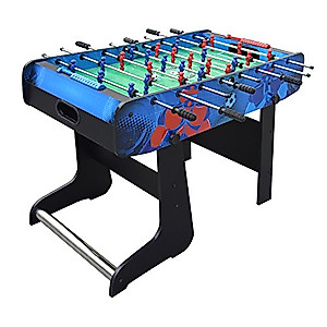 Hathaway Gladiator 48" Folding Foosball Table, Arcade Table Soccer for Game Rooms, Includes Foosballs, Blue/Black