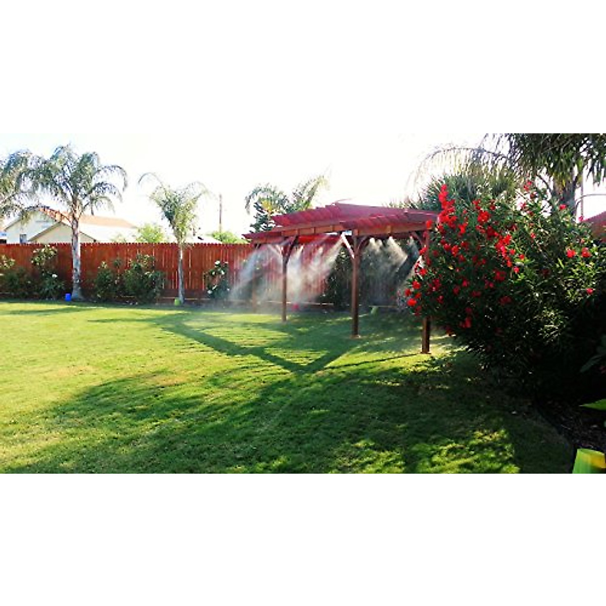 mistcooling Patio Misting System-Patio Misting Kit Assembly - Make Your own Misting System - Easy to Build and Install - 5 Minute Installation (48Ft 12 Nozzles)