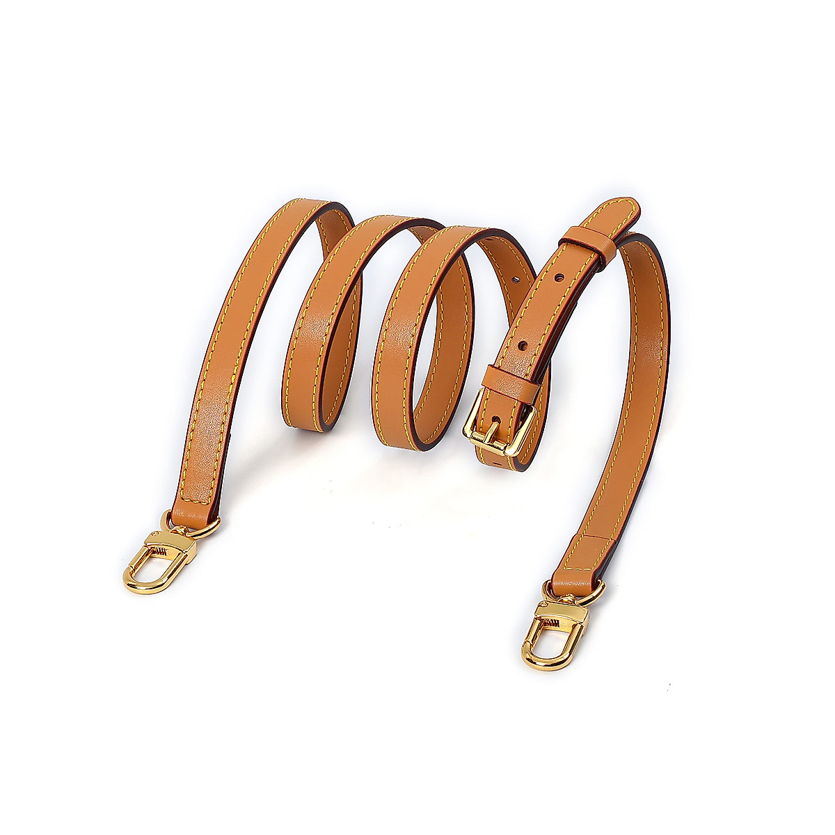 LDKJ Vachetta Leather Adjustable Crossbody Strap for Women's Crossbody Handbags (Beige Yellow)