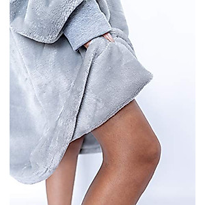 emmandsophie Blanket Sweatshirt - Cozy Blanket Hoodie - Oversized Wearable Blanket - 2 Front Pockets - Machine Washable - Adults, Women, Men,Teens (Grey)