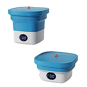 Folding Washing Machine，6L Portable Washing Machine，Mini Washing Machine with 3 Modes Deep Cleaning for Underwear, Baby Clothes, or Items, Foldable Machine Apartments, Camping, Travel (Blue)