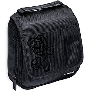 Nintendo Super Mario 3DS Carrying Case Compatible With Nintendo Switch, 2DS, 3DS, 3DS XL, DS, DS XL, DS Light Handle & Shoulder Strap Traveling Carry Case With Hard Zipper Black Officially licensed