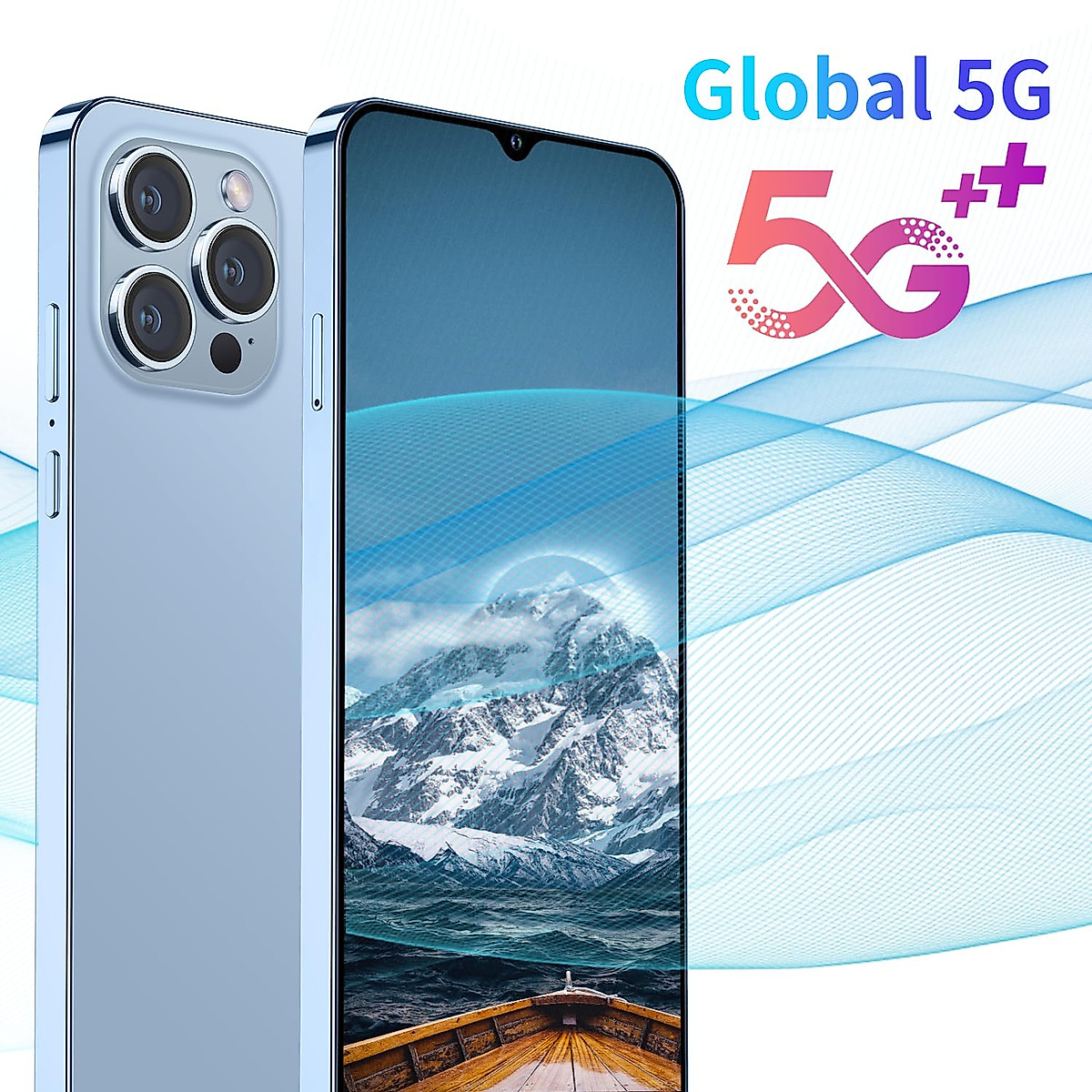 BLACKCYBER i14Ultra Max Unlocked 5G Cellphone Android Smartphone Phone, 8GB RAM, 512GB ROM 1TB Expandable, 6.8 "FHD 120Hz Screen 6000mAh Battery, Dual Sim Card, 48+13MP Camera Dual Sim Card (Purple)