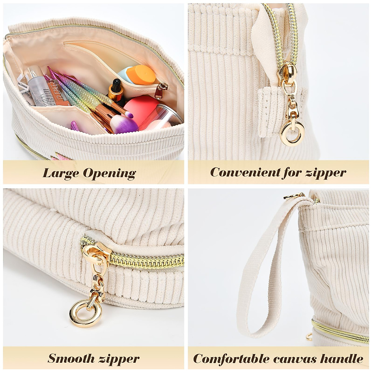 Birthday Gifts for Girls, Personalized Initial Women Makeup Bag, Travel Make up Bag Cosmetic Case Preppy Stuff Bags for Girlfriend Wife Teacher 18th Birthday Gifts for Girls Teen Girl Gift Trendy - A