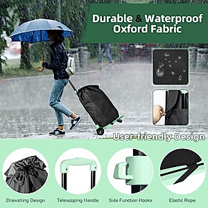 SELORSS 2-in-1 Foldable Hand Truck Utility Cart, Portable Grocery Shopping Cart with Wheels and Removable Waterproof Bag, Collapsible Lightweight Large Capacity for Supermarket, Laundry, Camping