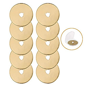 AUTOTOOLHOME Titanium Rotary Cutter Blades 60mm 10 Pack Replacement Quilting Scrapbooking Sewing Arts Crafts Farbric Paper Cutting Tool