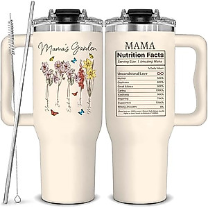 Personalized Custom Mama Tumbler, Mothers Day Tumbler Gifts, Mama Tumblers With Handle and Straw, Mommy Cups, New Moms Gifts, Birthday, Christmas