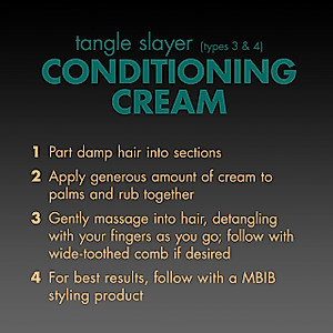 My Black is Beautiful Leave In Conditioner, Type 3 Tangle Slayer, Sulfate Free Conditioning Cream, for Curly Hair with Coconut Oil, Honey and Turmeric, 6.3 fl oz