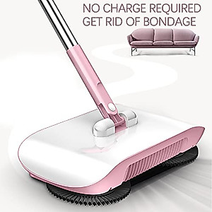 TOUMENY Hand-Push 𝐒weeper, Home Lazy Three-in-One Suction 𝐒weeper, Floor 𝐂leaning Electric 𝐌op for Floor Bathroom Living Room 𝐂leaning