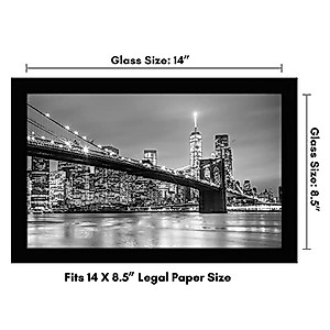 Americanflat 8.5x14 Picture Frame in Black - Engineered Wood with Shatter Resistant Glass - Horizontal and Vertical Formats for Wall
